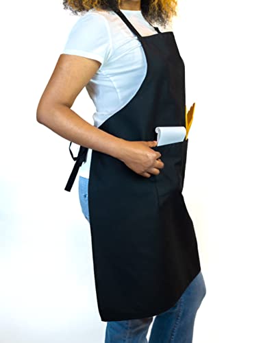 House 2 Home Reality 2-Pack Apron -Black 100% Cotton Apron | Aprons for Women with Pockets | Aprons for Men | Server Aprons |Waitress Apron | Chef Apron | Kitchen Apron | Aprons with Pockets