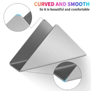 Stainless Steel Napkin Holder,Minimalistic Metal Napkin Dispenser,Cocktail Napkin Organizer,Triangle Shape, Silver,2 Piece