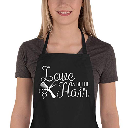 Saukore Hair Stylist Aprons for Women Men, Waterproof Hairdresser Smock Salon Apron with 2 Pockets, Pet Dog Grooming Apron - Cute Birthday Housewarming Gifts for Barbers