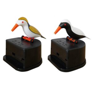 wusteg 2 pcs bird toothpick box creative push-type bird toothpick dispenser woodpecker toothpick automatic telescopic