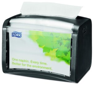 tork sca xpres snap signature napkin dispenser 623200, black, 8 x 6.5 x 6.5 inches