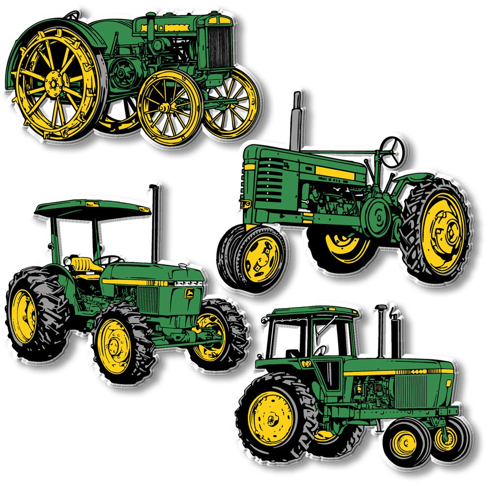 Green & Yellow Tractor Magnet Setof 4 by Classic Magnets, Collectible Souvenirs Made in The USA