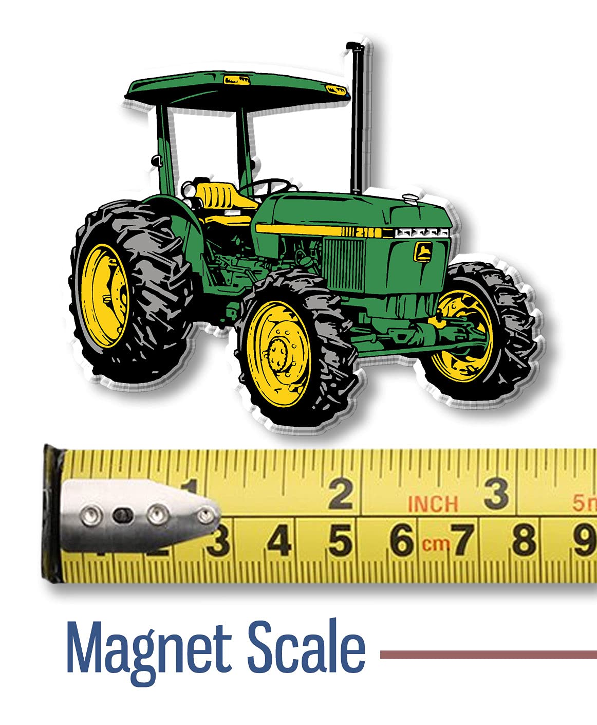 Green & Yellow Tractor Magnet Setof 4 by Classic Magnets, Collectible Souvenirs Made in The USA