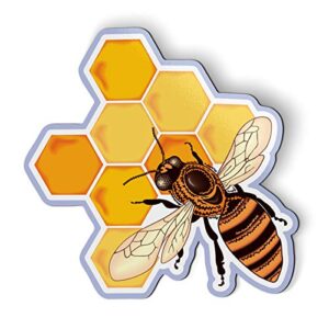 Honey Bee Honey Comb - 5.5" Magnet for Car Locker Refrigerator