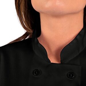 Womens Black Classic Short Sleeve Chef Coat, 2XL