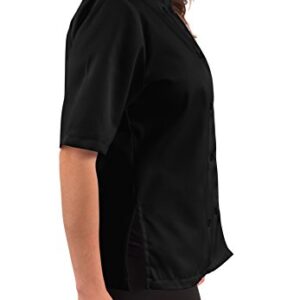 Womens Black Classic Short Sleeve Chef Coat, 2XL