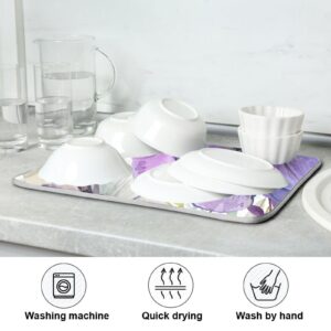 Tatenale Floral Kitchen Drying Mats for Dishes Washable 18 x 24 Absorbent Dish Draining Mat Heat Resistant Drying Pad for Countertop