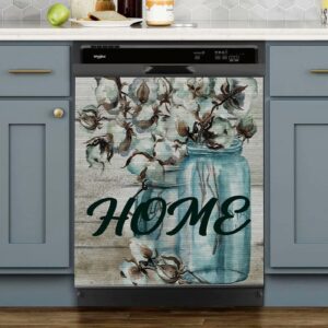 pastoral style dishwasher magnet cover,home kitchen decoration,rustic idyllic style sticker decorative refrigerator,vase flower magnetic decals sheet 23 w x 26 h inch