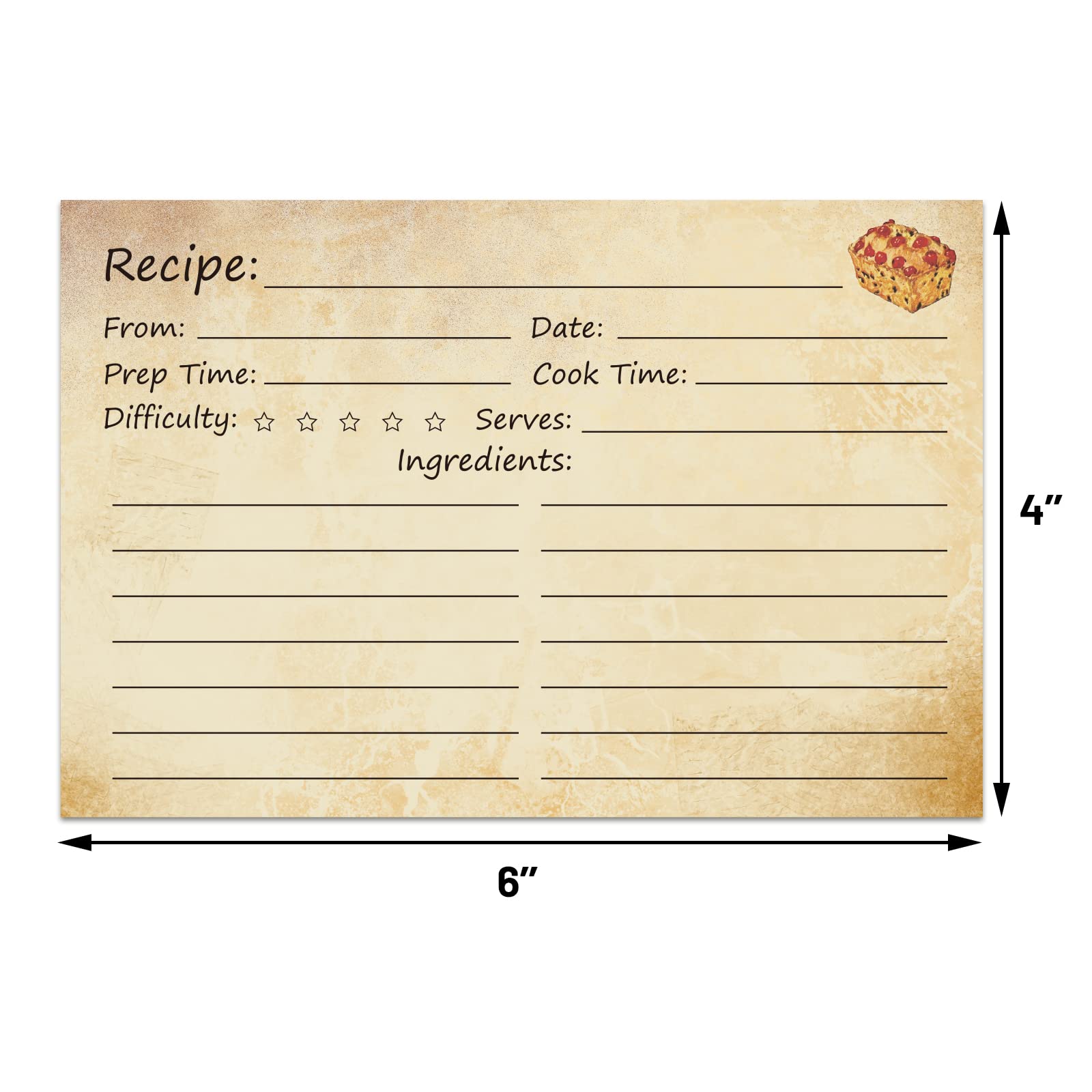 Recipe Cards 4 x 6" Double-Sided 70 pcs for Gifts Bridal Shower Wedding Housewarming Kitchen Fit with Recipe Binder Recipe Box