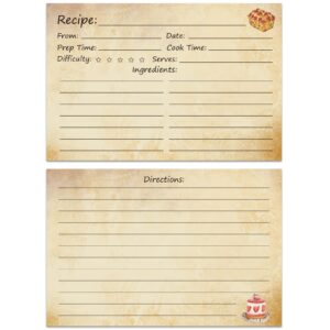 Recipe Cards 4 x 6" Double-Sided 70 pcs for Gifts Bridal Shower Wedding Housewarming Kitchen Fit with Recipe Binder Recipe Box