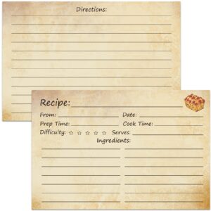 Recipe Cards 4 x 6" Double-Sided 70 pcs for Gifts Bridal Shower Wedding Housewarming Kitchen Fit with Recipe Binder Recipe Box