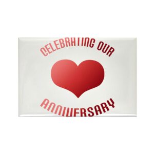 cafepress anniversary heart gift rectangle magnet, 3"x2" refrigerator magnet