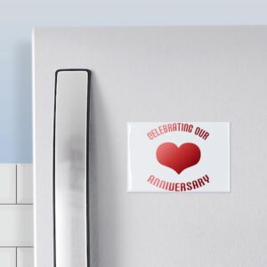 CafePress Anniversary Heart Gift Rectangle Magnet, 3"x2" Refrigerator Magnet