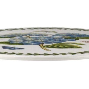 Portmeirion Botanic Garden Trivet | 8 Inch Trivet for Hot Dishes and Pans | Hydrangea Floral Motif | Made from Porcelain | Microwave and Dishwasher Safe