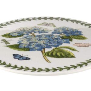 Portmeirion Botanic Garden Trivet | 8 Inch Trivet for Hot Dishes and Pans | Hydrangea Floral Motif | Made from Porcelain | Microwave and Dishwasher Safe