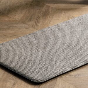 nuLOOM Casual Braided Anti Fatigue Kitchen or Laundry Room Comfort Mat, 2x4, Light Grey