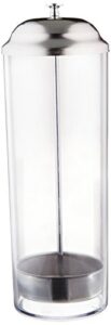 winco column straw dispenser tabletopdispensers, medium, stainless steel, clear