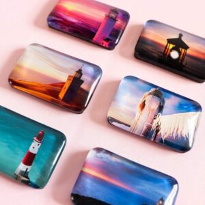 8 Pcs Custom Fridge Magnets , Personalized Photo Crystal Glass Refrigerator Magnets for Office Cabinets, Whiteboards, Photos, Beautiful Decorative Magnets for Gift, Decorate Home (Rectangle)