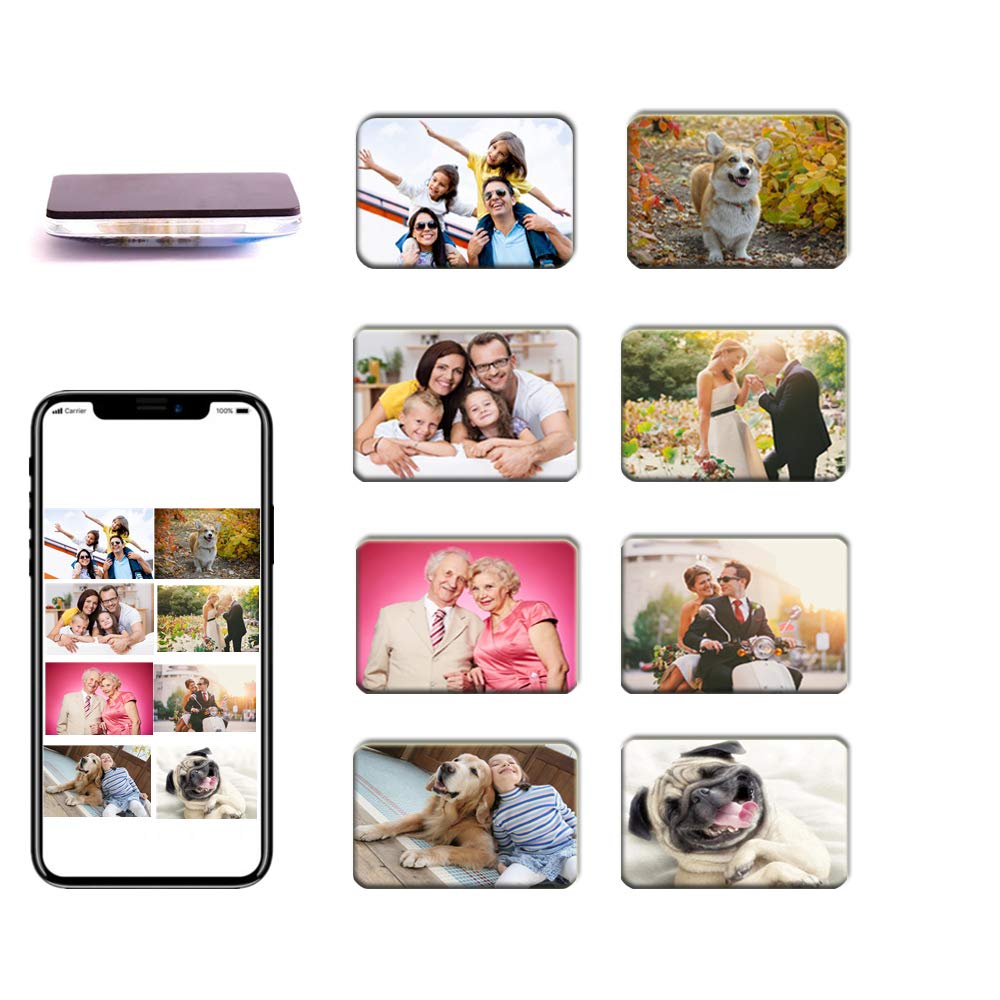 8 Pcs Custom Fridge Magnets , Personalized Photo Crystal Glass Refrigerator Magnets for Office Cabinets, Whiteboards, Photos, Beautiful Decorative Magnets for Gift, Decorate Home (Rectangle)