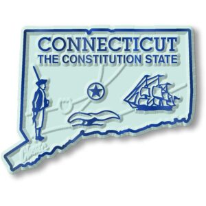 connecticut small state magnet by classic magnets, 2.3" x 1.7", collectible souvenirs made in the usa