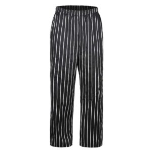 toptie men's black stripe cargo style kitchen work chef pant