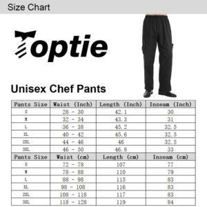 TopTie Men's Black Stripe Cargo Style Kitchen Work Chef Pant