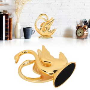 Gold Napkin Holder, Rustproof Metal Swan Napkin Holder, Elegant Golden Modern Table Serviette Holder, Durable Tissue Dispenser Stand for Home, Restaurant, Kitchen, Bar, Hotel