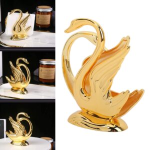 Gold Napkin Holder, Rustproof Metal Swan Napkin Holder, Elegant Golden Modern Table Serviette Holder, Durable Tissue Dispenser Stand for Home, Restaurant, Kitchen, Bar, Hotel