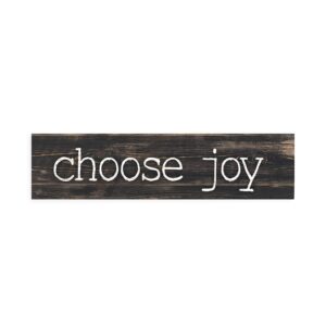 p. graham dunn choose joy typewriter design distressed 6 x 1.5 mini pine wood tabletop sign plaque