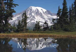 mount rainier, highest mountain in washington state, national park, lake, wa, souvenir magnet 2 x 3 fridge magnet