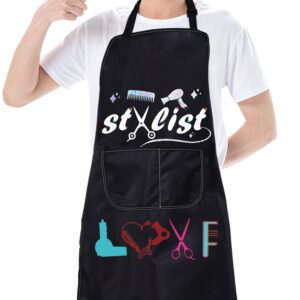 CMNIM Hair Stylist Apron Stylist Apron with Pockets Hairdressers Hair Salon Apron for Stylist Gifts Barber Cosmetology Aprons (Hair Stylist Apron)