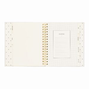 Sugar Paper Cream & Black Swiss Dot Recipe Book with Page Dividers and Guided Pages To Record and Organize Your Favorite Recipes