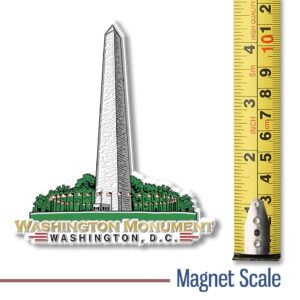 Washington Monument Magnet by Classic Magnets, Washington D.C. Series, Collectible Souvenirs Made in The USA, 3.8" x 4.2"