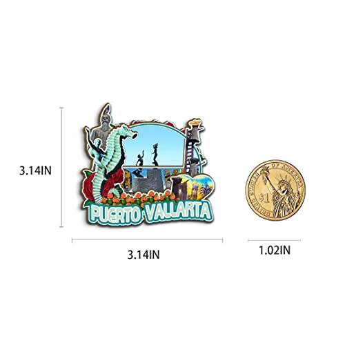 Puerto Vallarta Mexico Magnet Fridge Magnet Wooden 3D Landmarks Travel Collectible Souvenirs Decoration Handmade