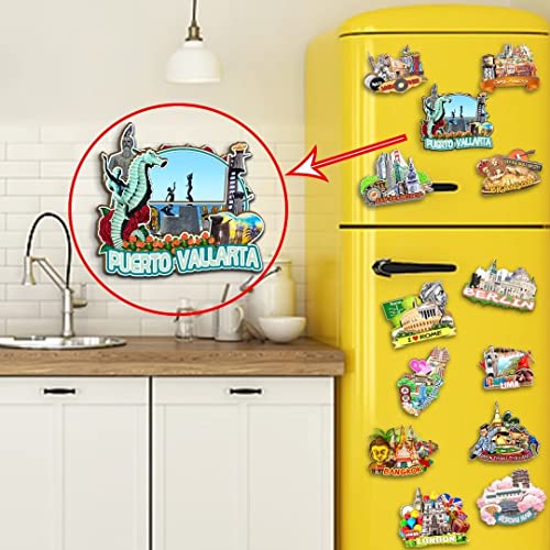 Puerto Vallarta Mexico Magnet Fridge Magnet Wooden 3D Landmarks Travel Collectible Souvenirs Decoration Handmade