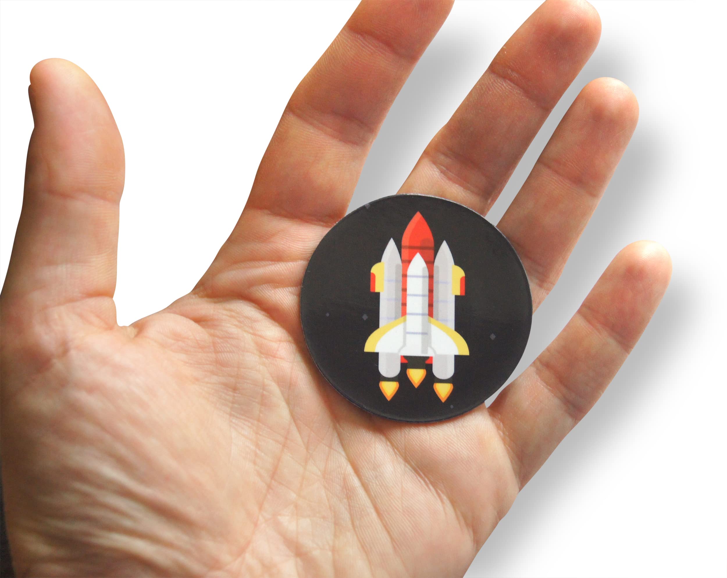 Novel Merk Rocket Ship Aliens Refrigerator Magnets for Space Gifts, Decor, Party Favors, & Prizes (5)