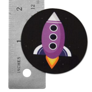 Novel Merk Rocket Ship Aliens Refrigerator Magnets for Space Gifts, Decor, Party Favors, & Prizes (5)