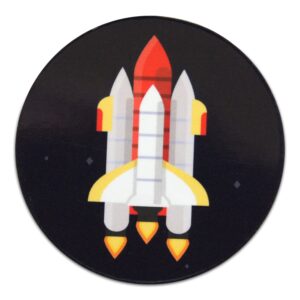 Novel Merk Rocket Ship Aliens Refrigerator Magnets for Space Gifts, Decor, Party Favors, & Prizes (5)