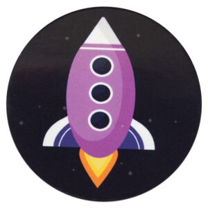 Novel Merk Rocket Ship Aliens Refrigerator Magnets for Space Gifts, Decor, Party Favors, & Prizes (5)