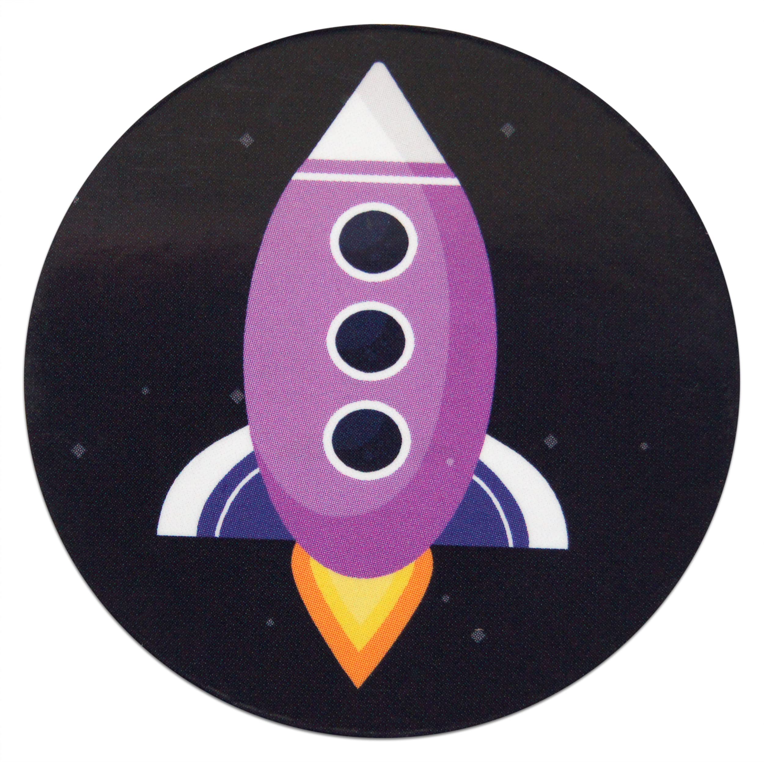 Novel Merk Rocket Ship Aliens Refrigerator Magnets for Space Gifts, Decor, Party Favors, & Prizes (5)