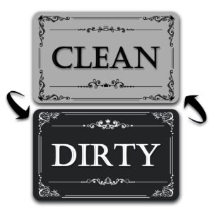 kiterest dishwasher magnet clean dirty sign,reversible strong kitchen flip indicator, bonus universal magnetic plate,european retro style designs