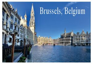 brussels, grand place, belgium, capital city, souvenir magnet 2 x 3 fridge magnet