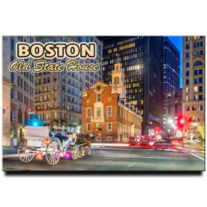 boston old state house fridge magnet massachusetts travel souvenir photo