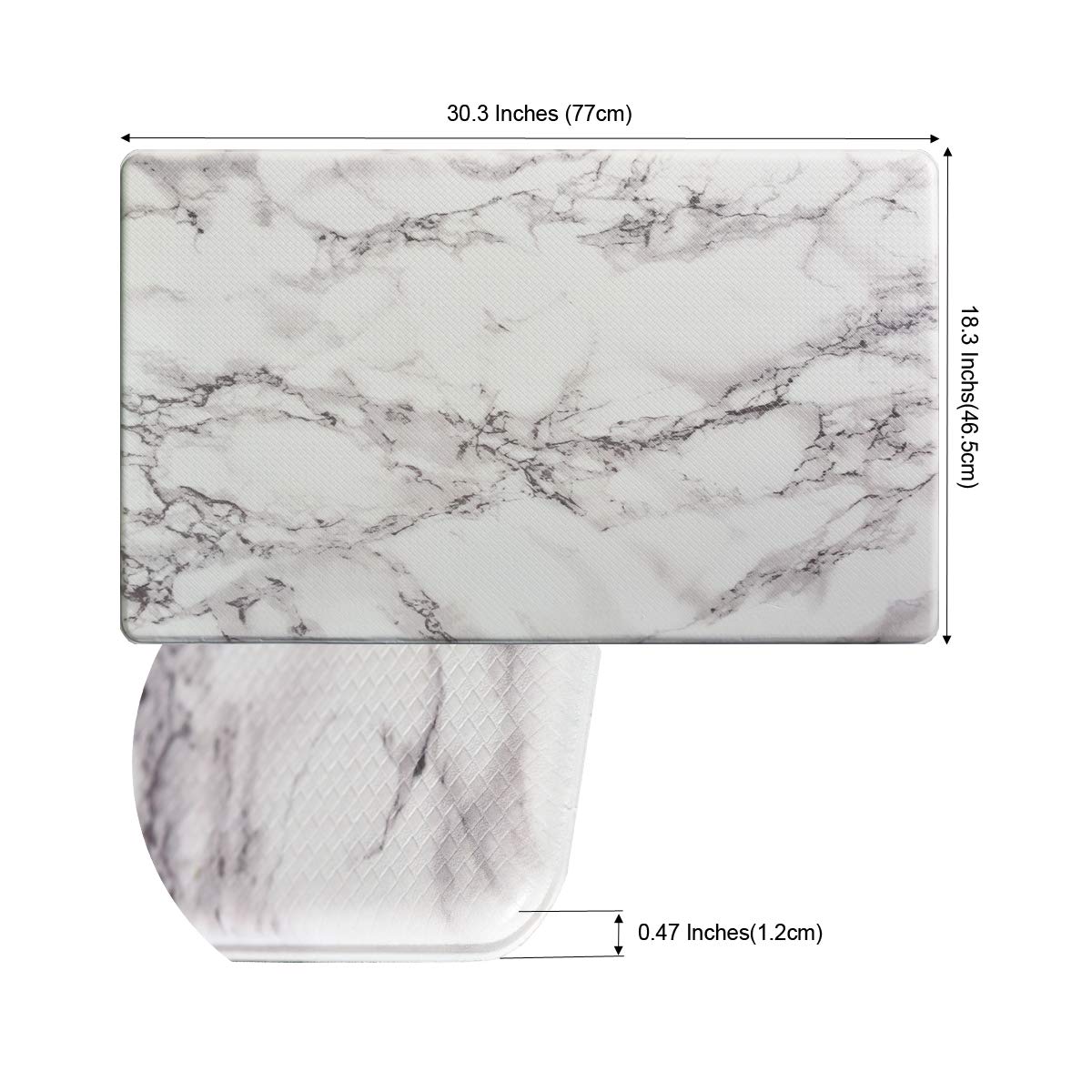 Art3d Premiun Reversible Anti-Fatigue Kitchen Mat, Anti-Slip Floor Comfort Mat for Kitchen, Bathroom, Laundry Room or Office (18x30, Marble Design)