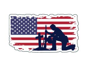 wickedgoodz american flag veteran refrigerator magnet - military veteran magnetic car decal