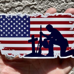 WickedGoodz American Flag Veteran Refrigerator Magnet - Military Veteran Magnetic Car Decal