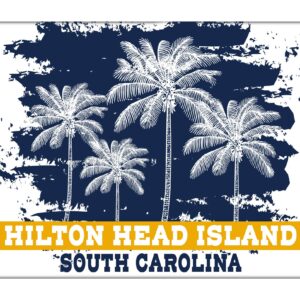 Hilton Head Island South Carolina Souvenir 2x3 Inch Fridge Magnet Palm Design