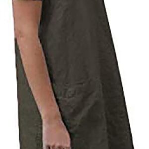 Amlztr Women's Pinafore Apron Cross Back Apron with Pockets Cotton Linen Apron Dress Plus Size