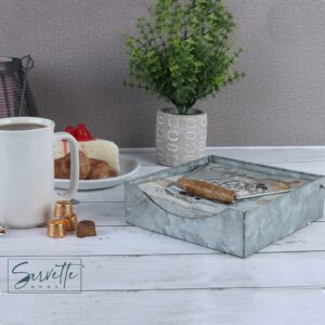 Galvanized Metal Napkin Holder - Lunch Napkins