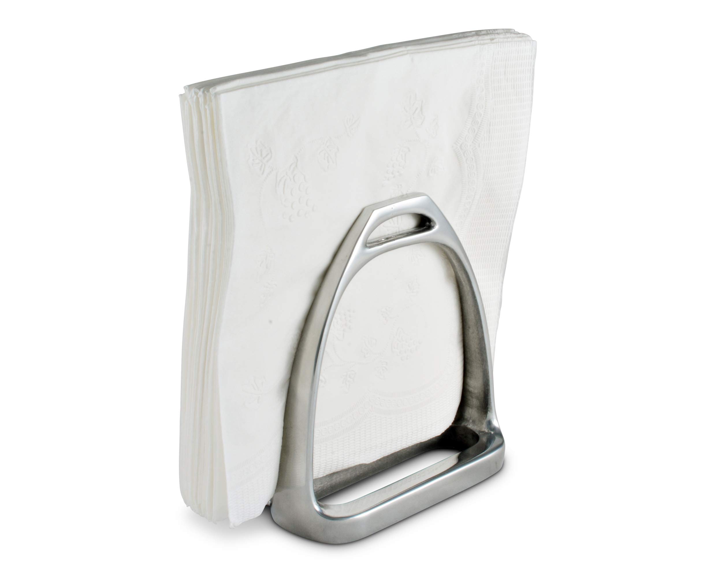 Arthur Court Horse Stirrup Equestrian Paper Napkin Holder for Kitchen Countertops, Dinner Tables, Picnic Tables - Outdoor Use, Organization for Multiple Sizes - Durable Metal 5 inch Tall